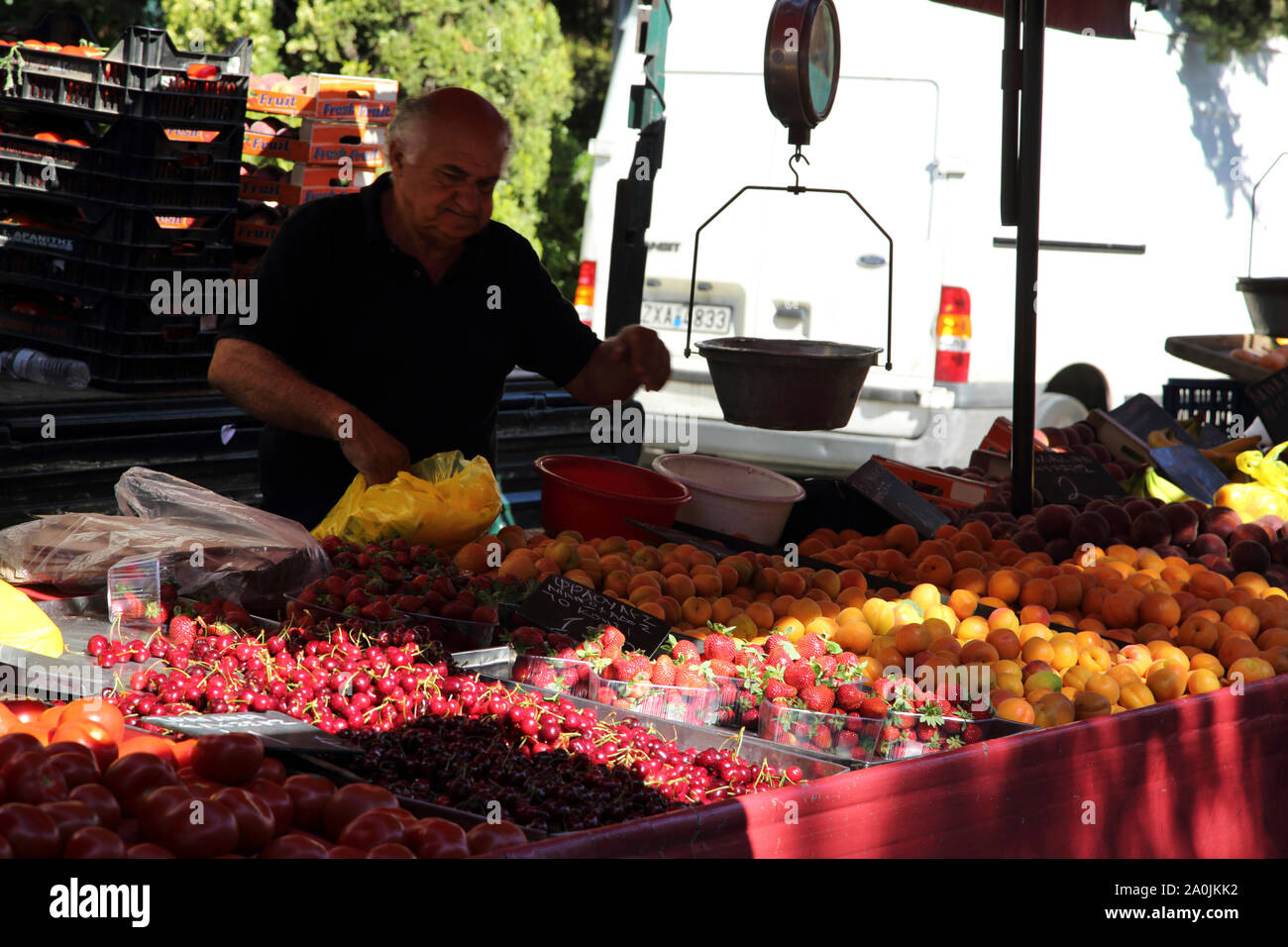 Vouliagmeni Athens Attica Greece Market Fruit Stall Stock Photo - Alamy