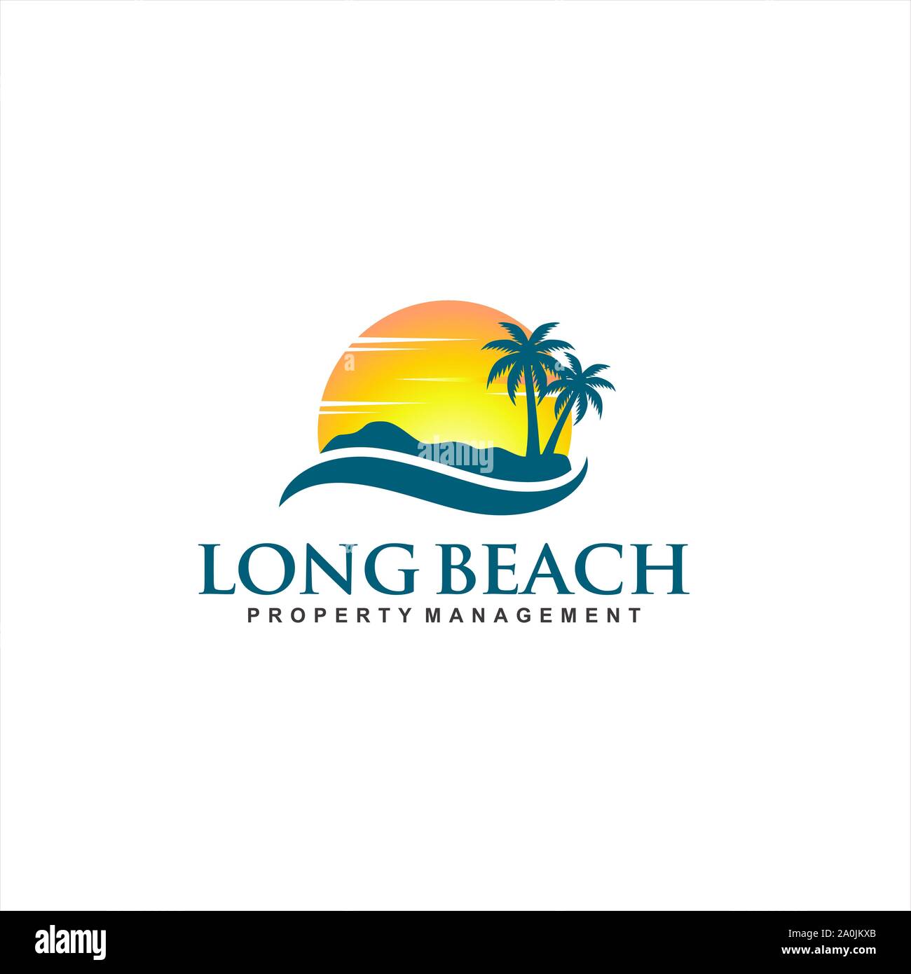 Sunrise coast beautiful beach Stock Vector Images - Alamy