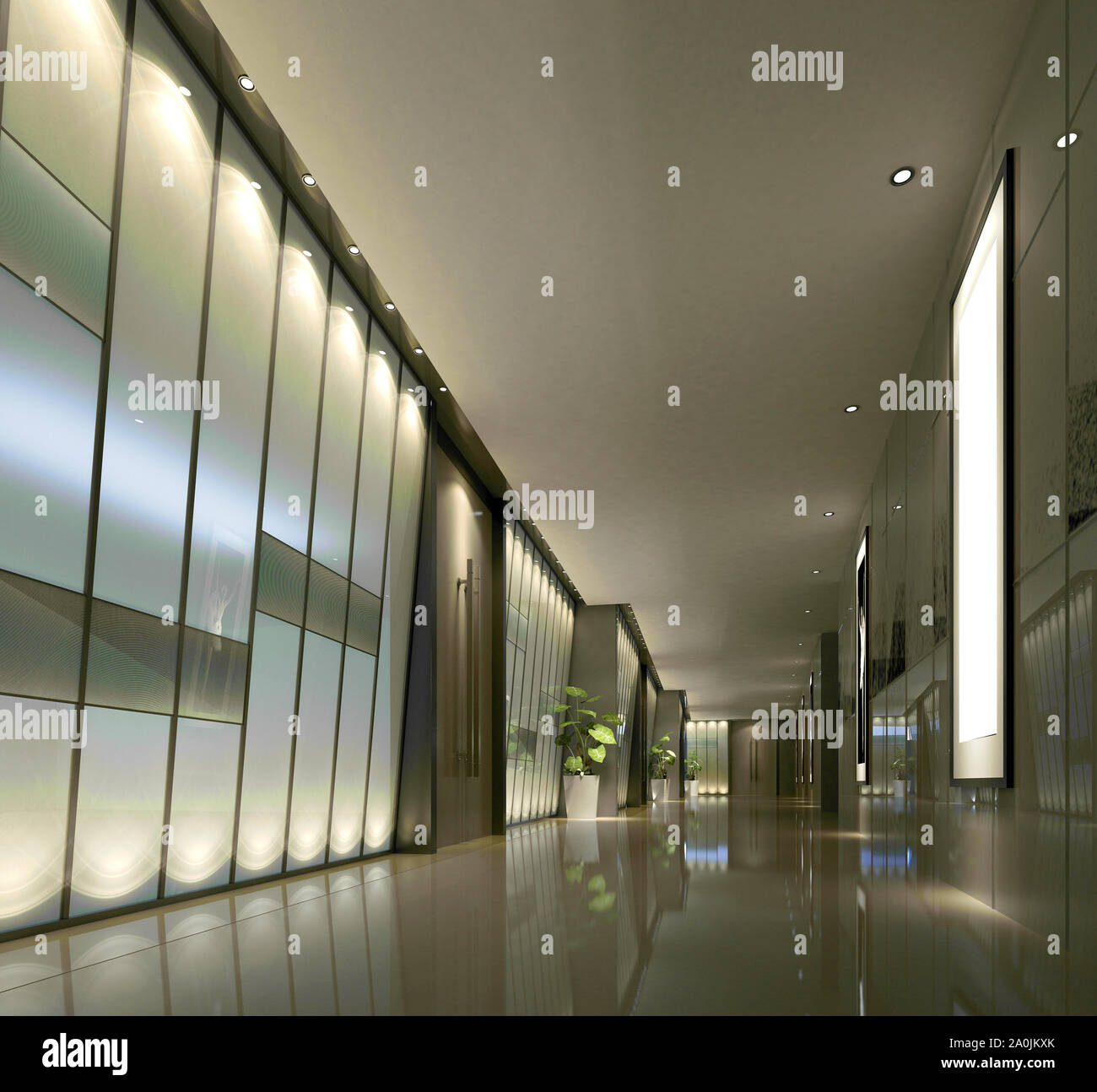 3d render hotel reception and lobby Stock Photo - Alamy