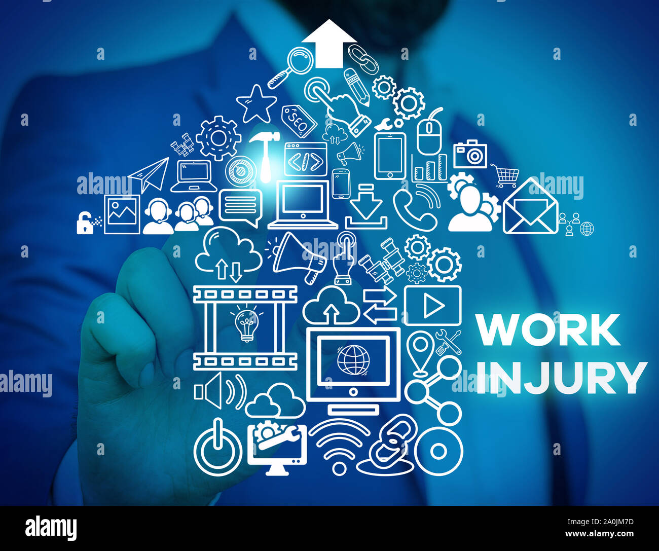 Word writing text Work Injury. Business photo showcasing Accident in ...