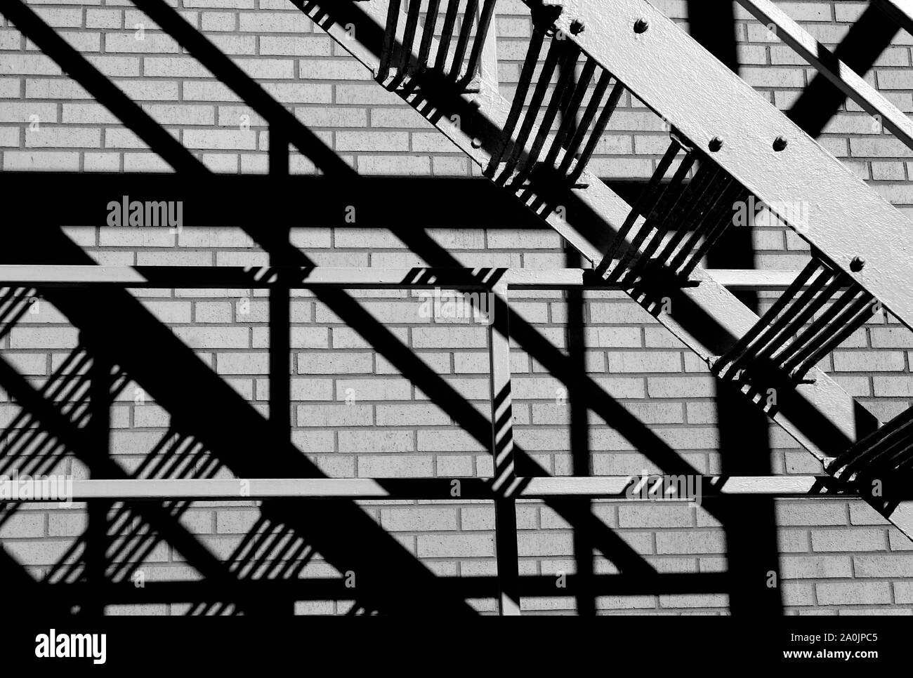 Fire escape bridge Black and White Stock Photos & Images - Alamy