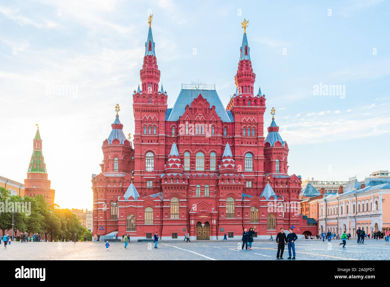 MOSCOW, RUSSIA - MAY 16, 2019: Historical buildings at the Red Square ...