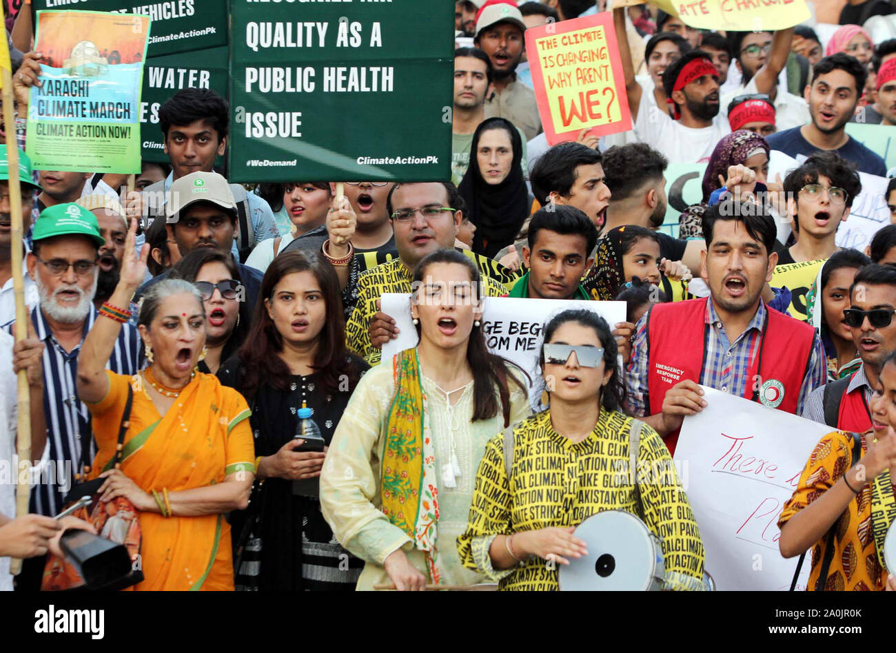 Pakistan. 20th Sep, 2019. Participants are holding awareness walk in ...