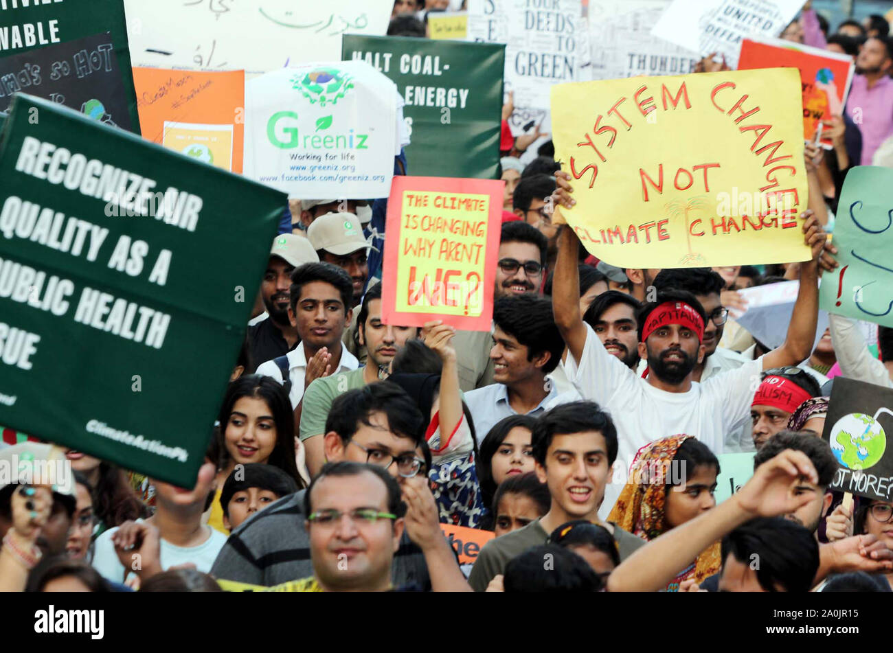 Pakistan. 20th Sep, 2019. Participants are holding awareness walk in ...