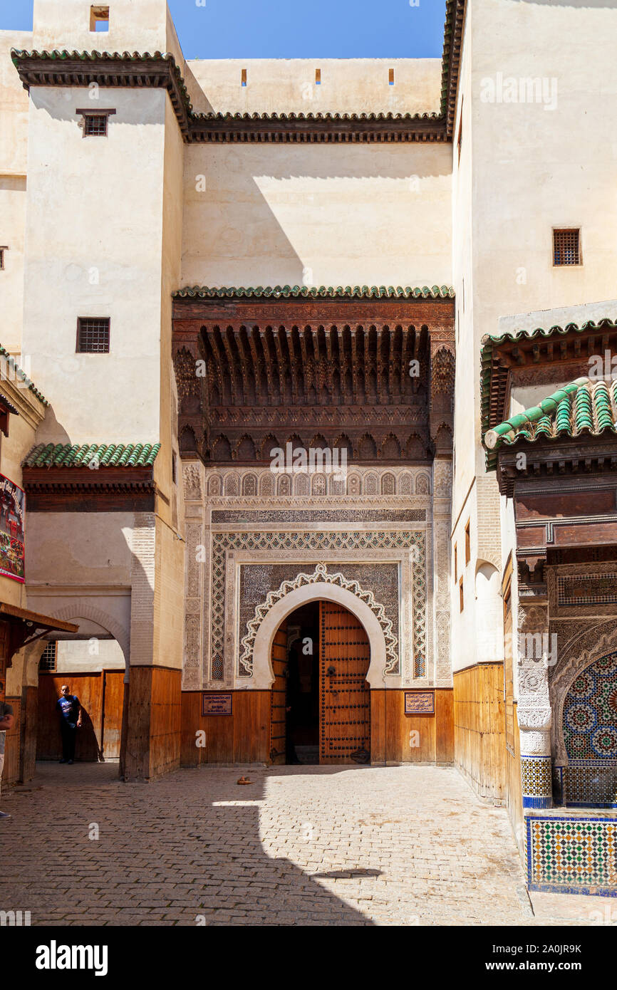 Funduq al-Najjariyyin wood museum fes morocco Stock Photo - Alamy