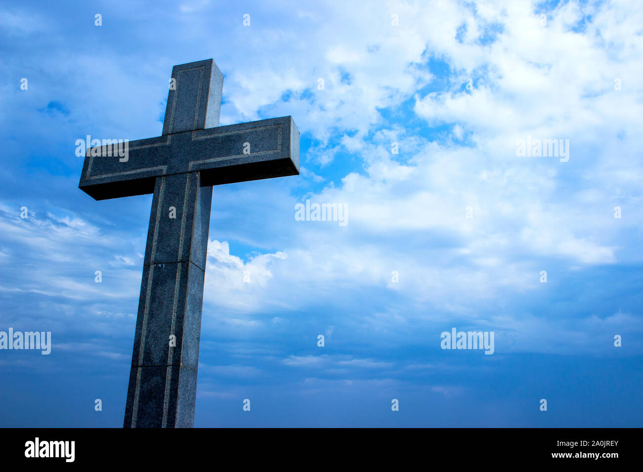 Amazing Cross Statue against the Blue Sky Stock Photo - Alamy