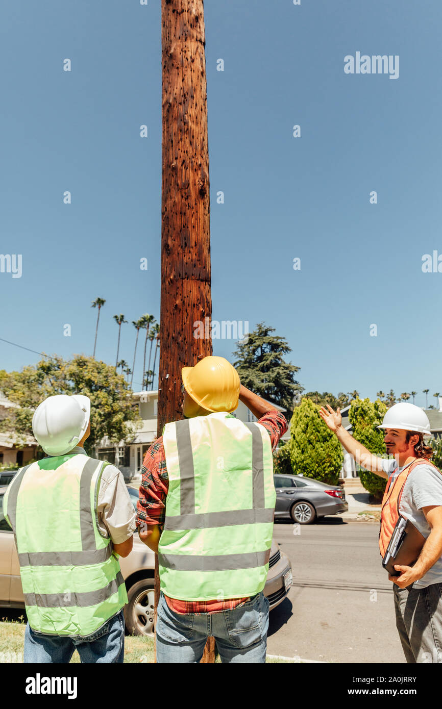 Workers on a job site Stock Photo - Alamy