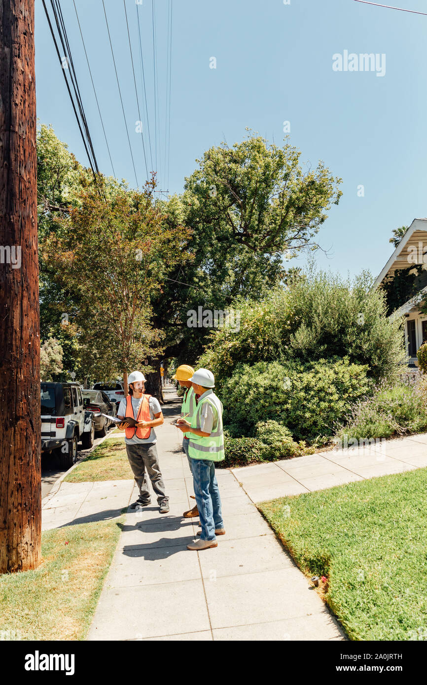 Workers on a job site Stock Photo - Alamy