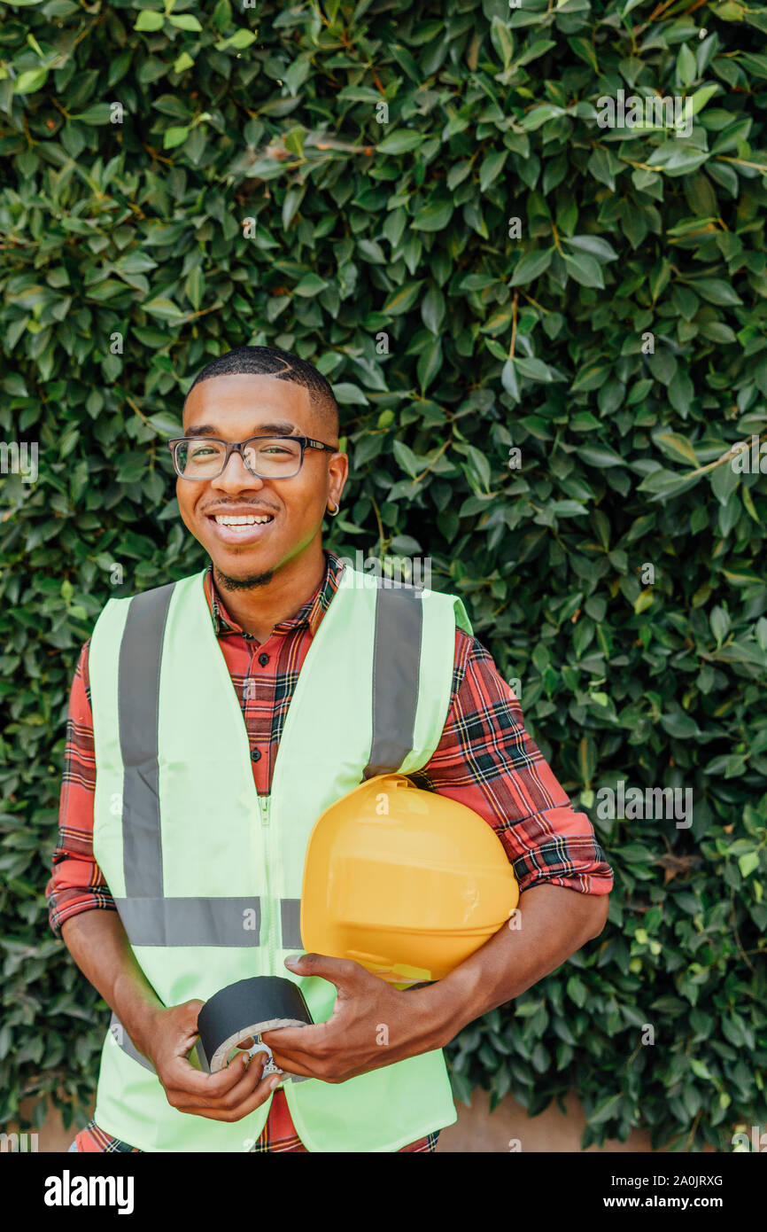 Working man outside Stock Photo - Alamy