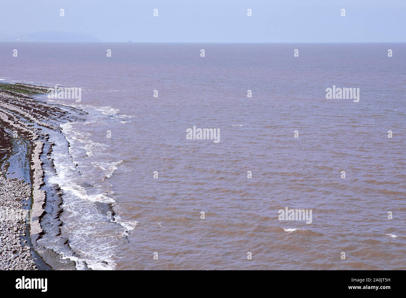 Famous Kilve beach in Somerset England. Summer day. English coast ...