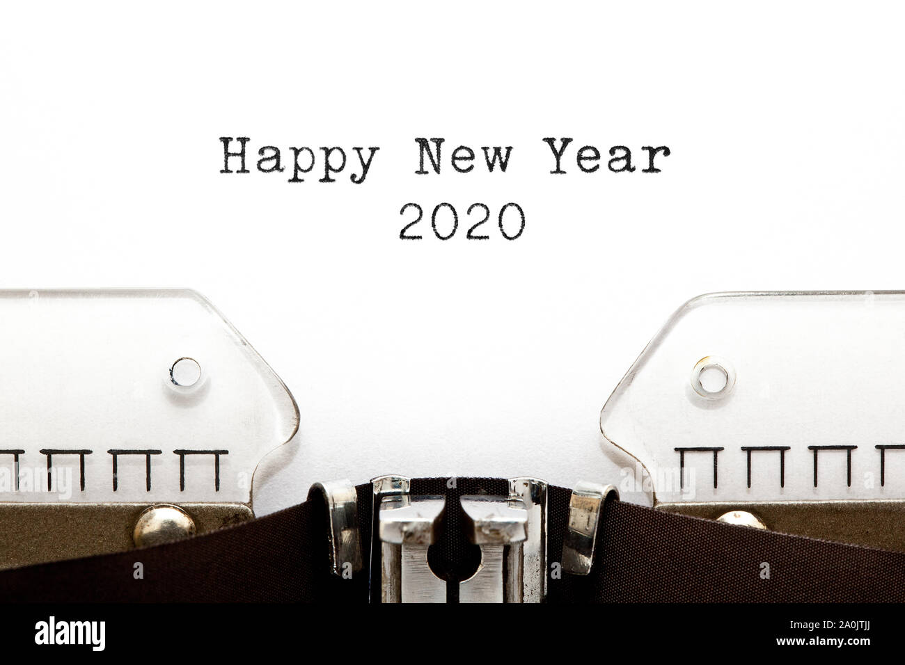 Text Happy New Year 2020 typed on vintage typewriter with copy space ...