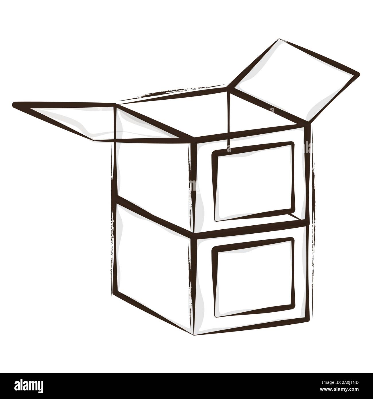 Sketch of a carton box - Vector illustration Stock Vector Image & Art ...