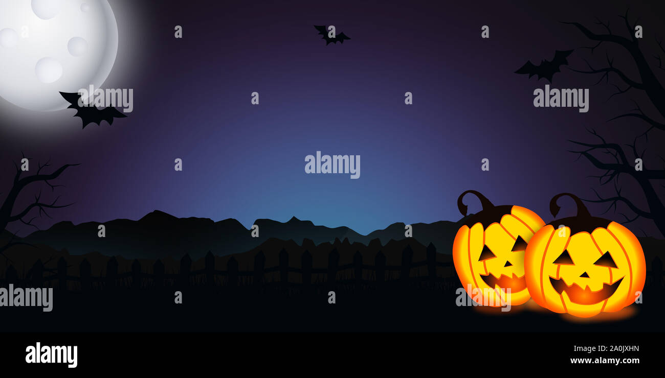 Thanksgiving illustration background with Pumpkins copy space banner ...