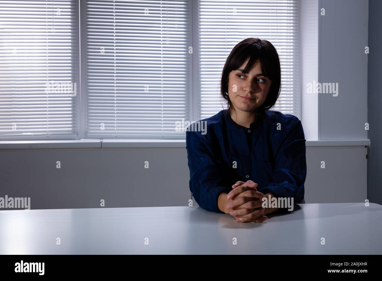 Female detective interrogation hi-res stock photography and images - Alamy