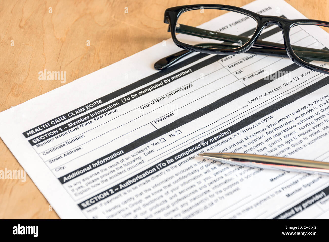 Insurance claim form template hi-res stock photography and images - Alamy