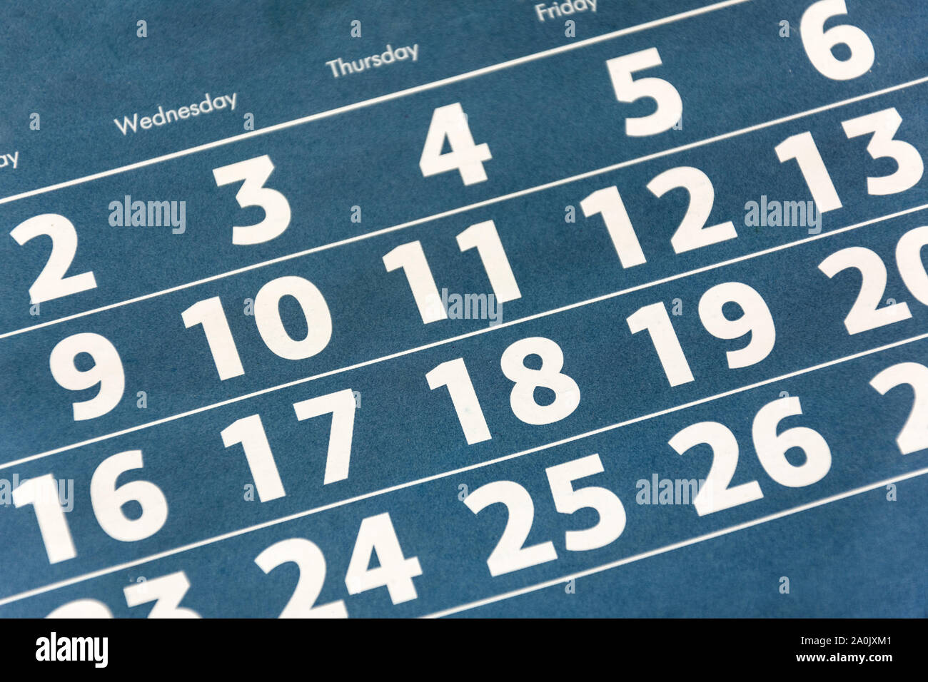 Calendar with numbers closeup. Mockup for design Stock Photo - Alamy
