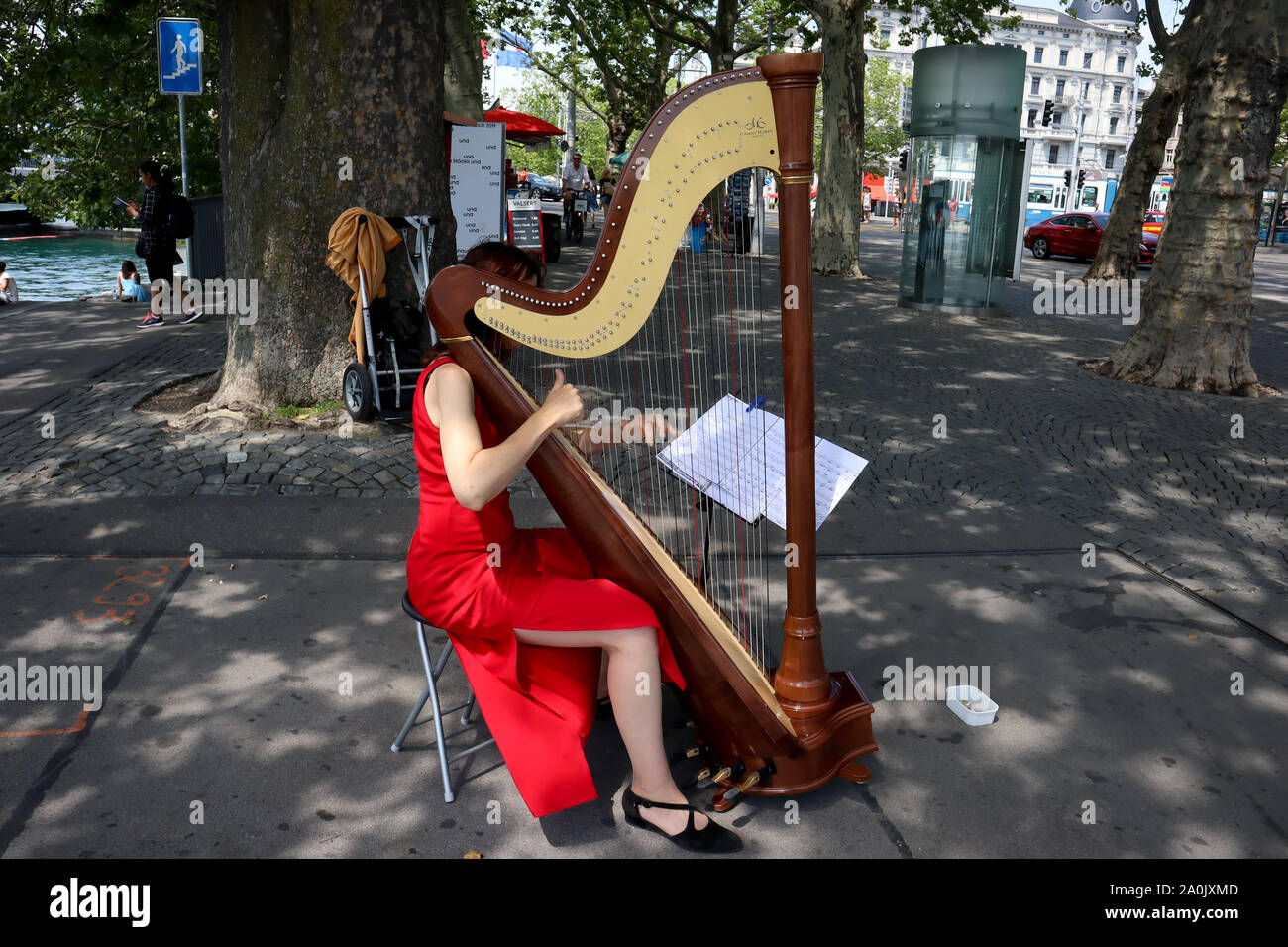 Lady Playing The Harp Stock Photos & Lady Playing The Harp Stock Images ...