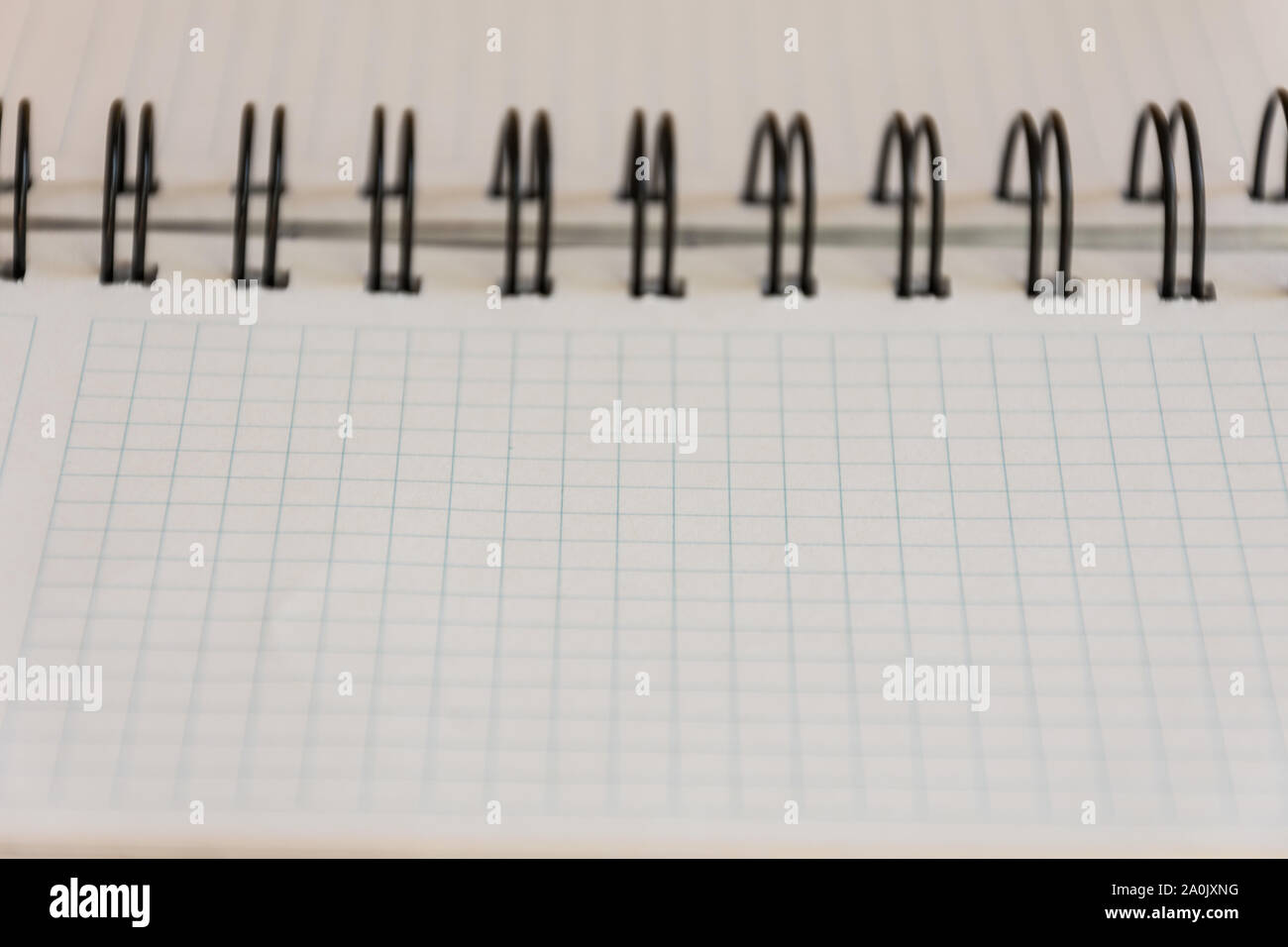 Open blank notebook closeup. Top view. Mockup for design Stock Photo ...