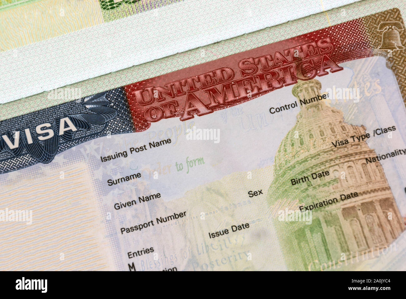 American visa hi-res stock photography and images - Alamy