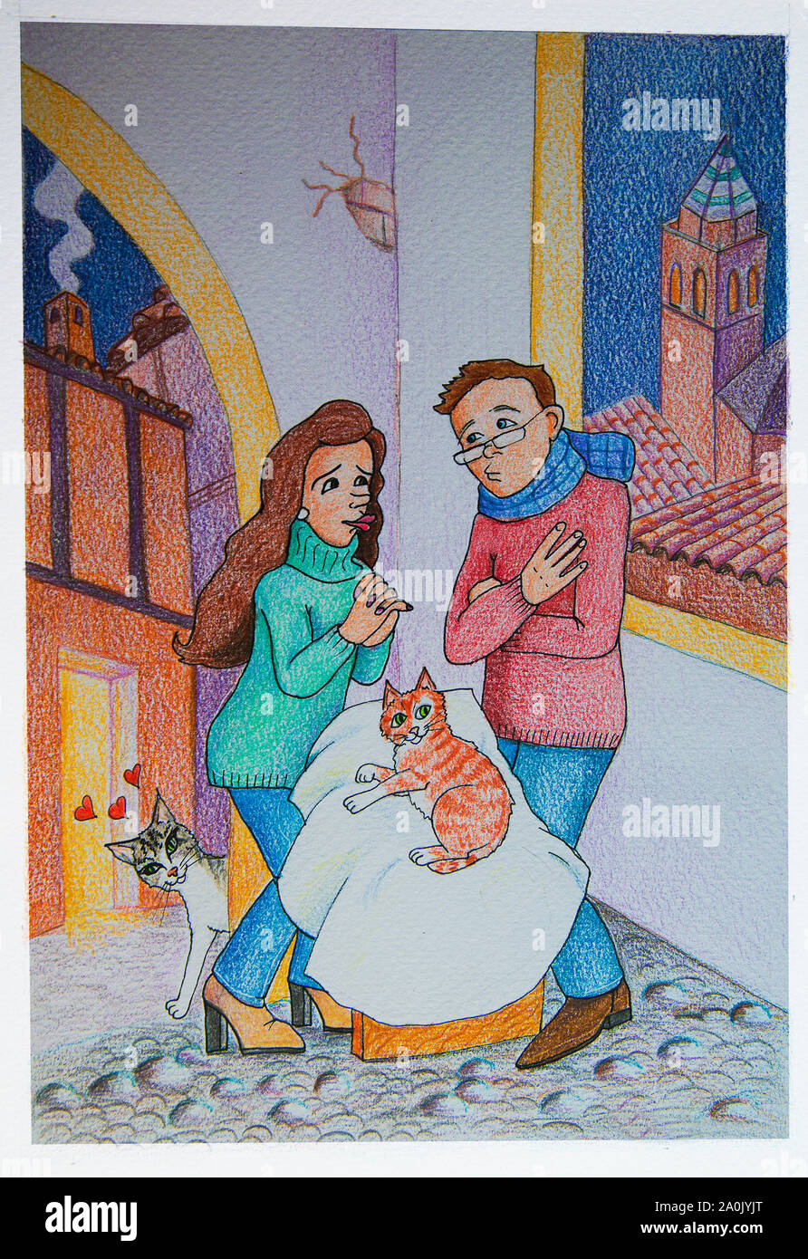 Nativity animals color drawing hi-res stock photography and images - Alamy
