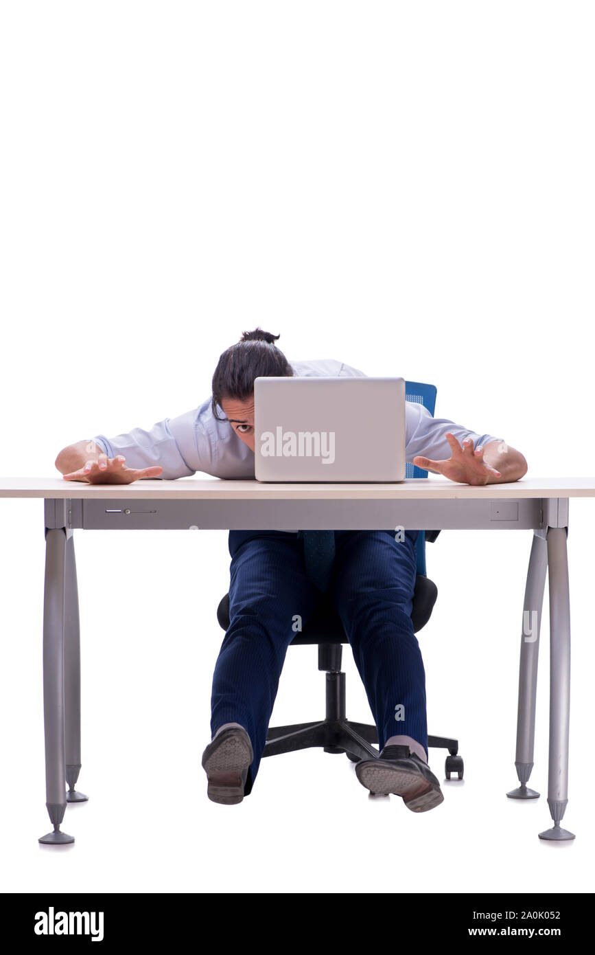 The employee working isolated on white background Stock Photo - Alamy