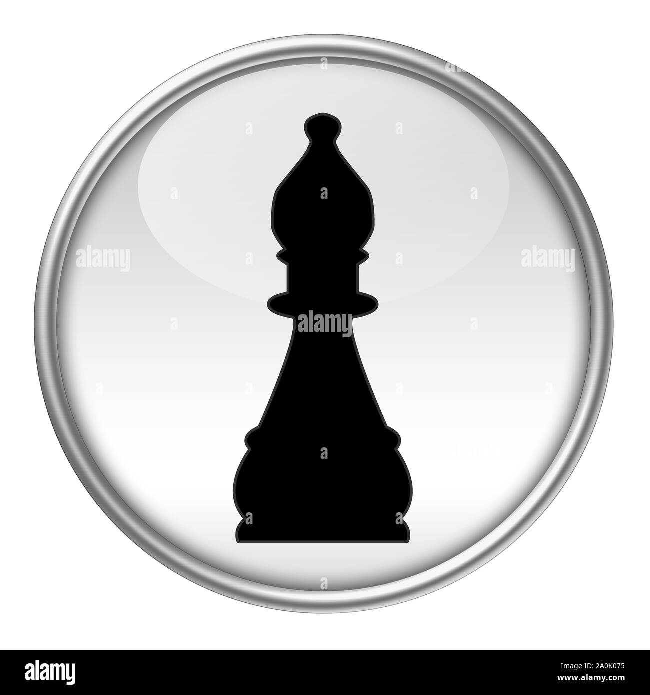 Button with black chess piece Stock Photo - Alamy