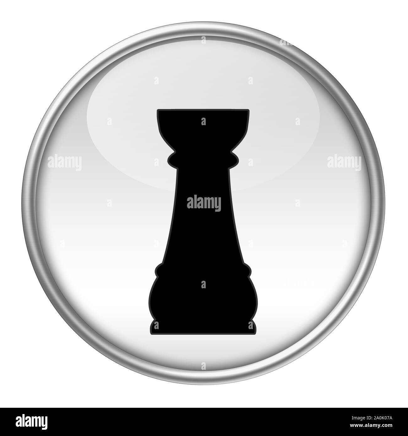 Button with black chess piece Stock Photo - Alamy