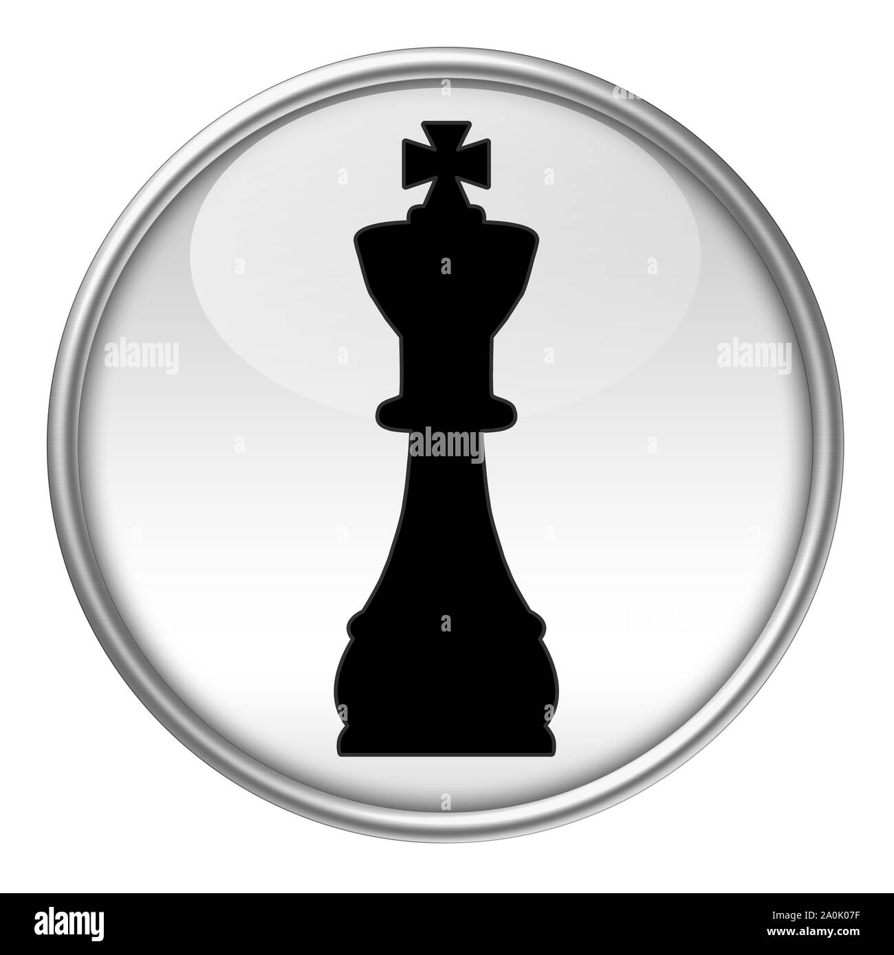 Button with black chess piece Stock Photo - Alamy