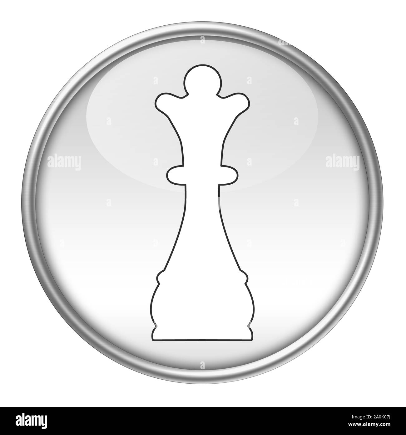 Button with white chess piece Stock Photo - Alamy