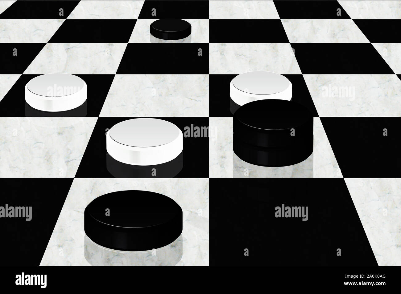 3D illustration with checkerboard and checkers Stock Photo - Alamy