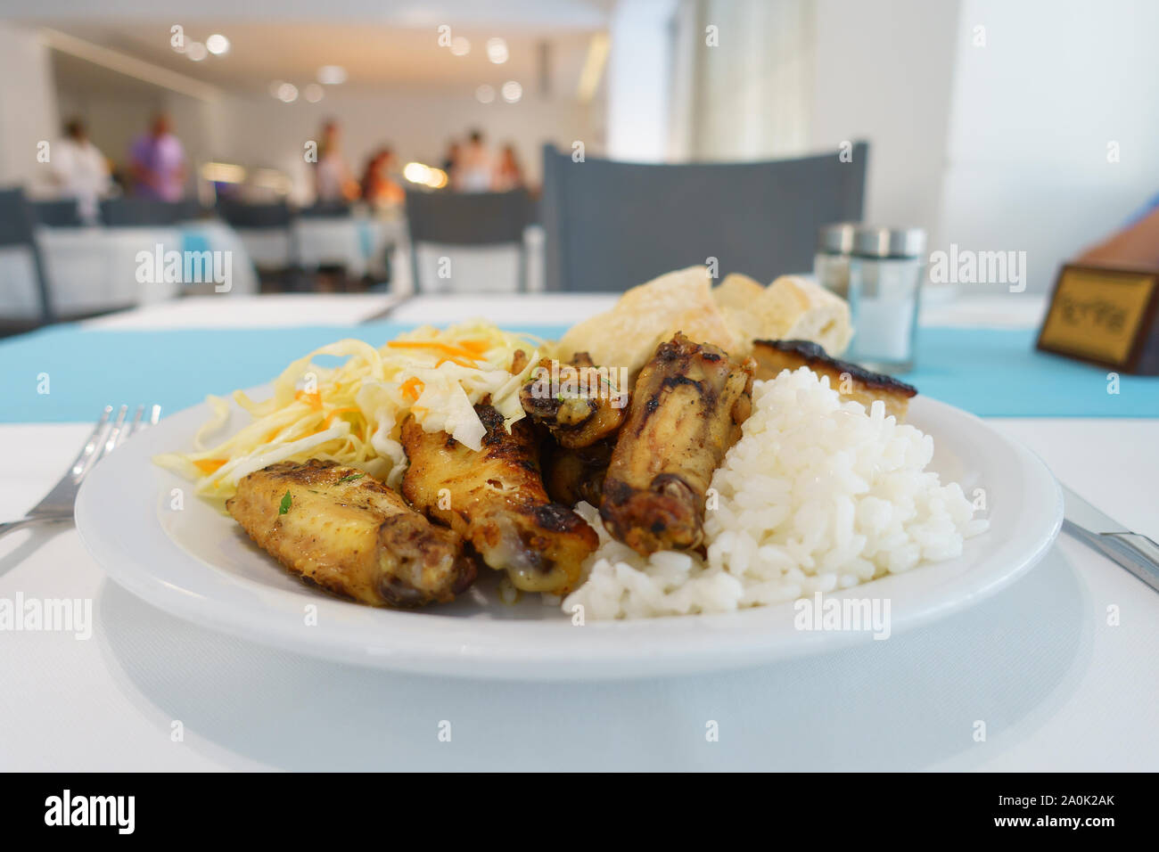 plate in a fast food restaurant full of food Stock Photo - Alamy