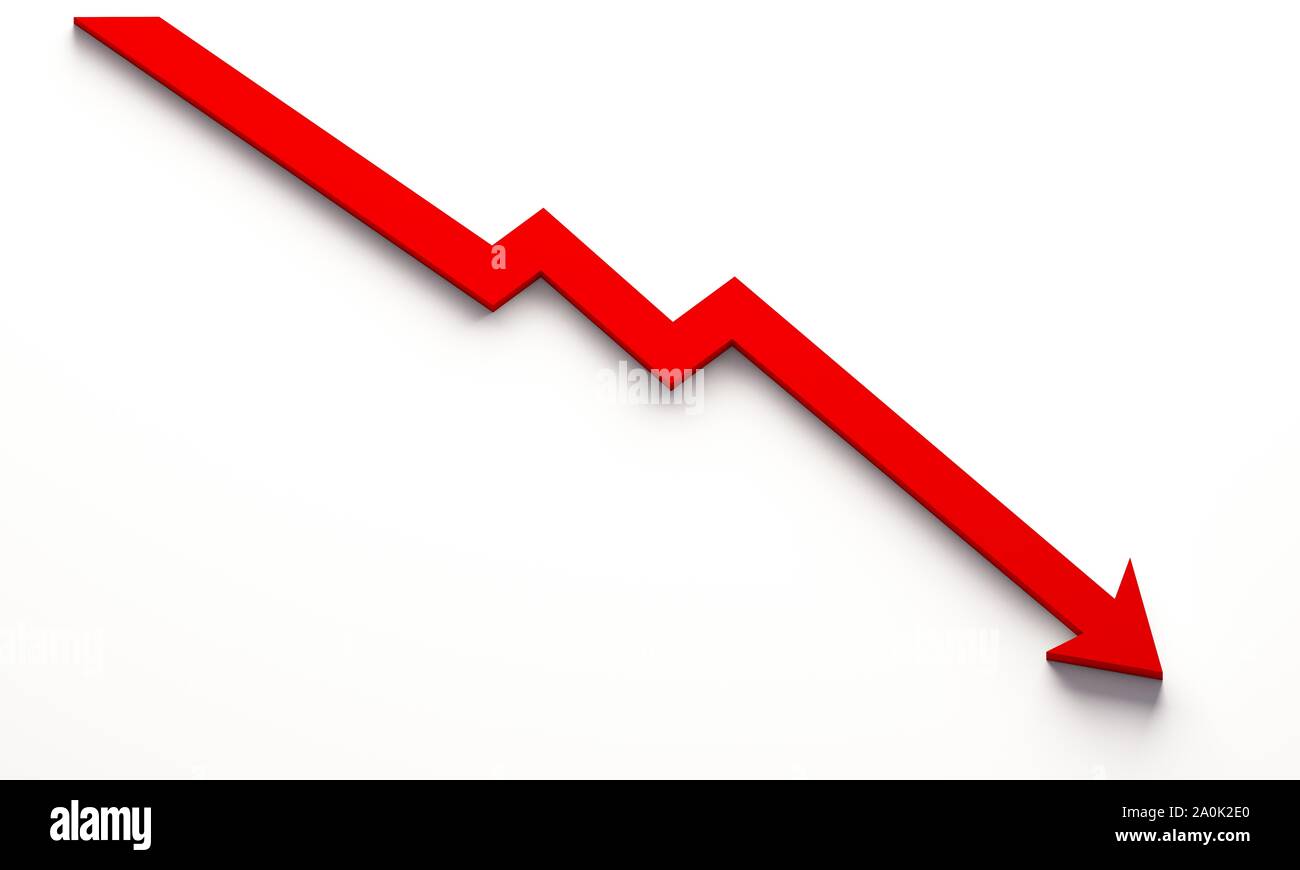 Finance Decrease Bar and Arrow. 3D Render illustration Stock Photo - Alamy