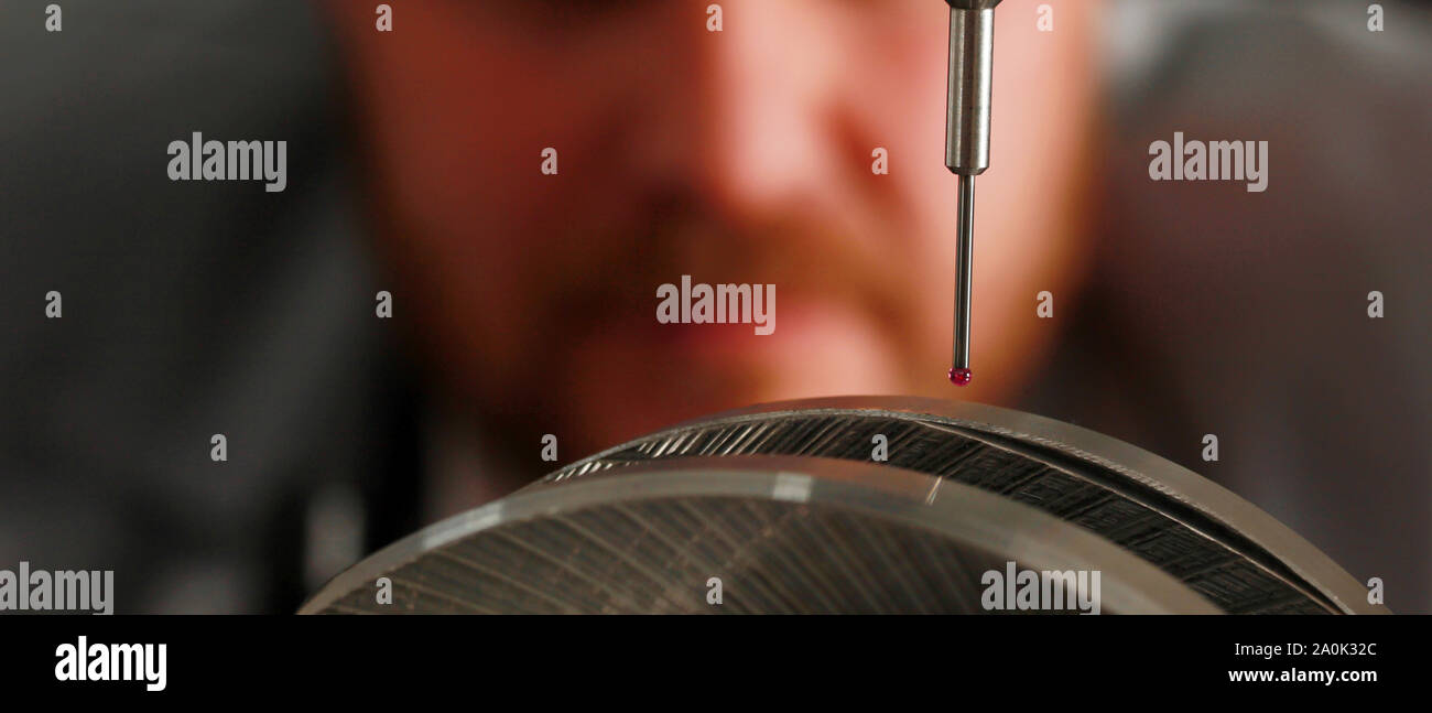 CNC milling machine. Quality control measurement probe Stock Photo - Alamy