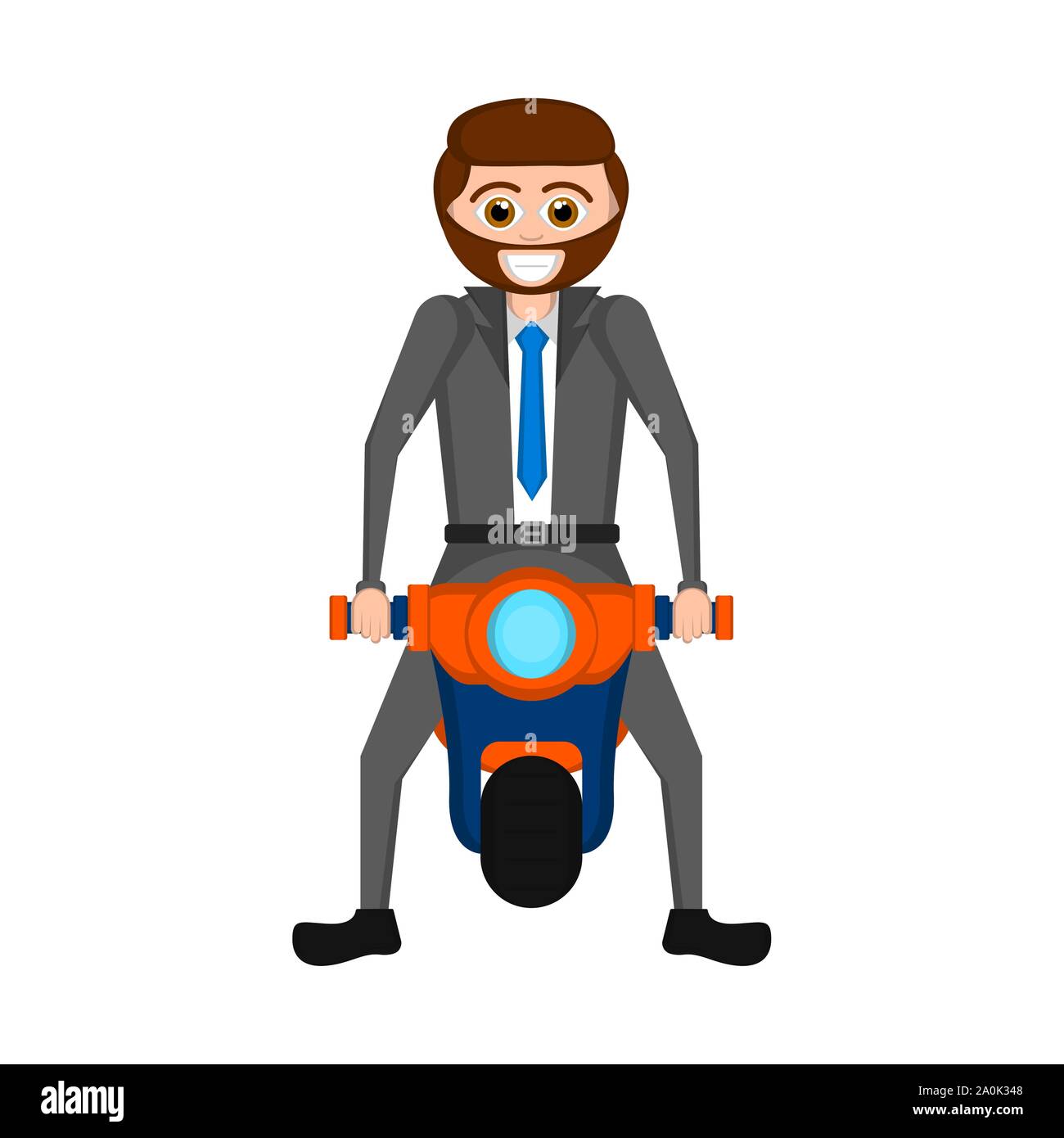 Young man on a motorcycle. Kidult conceptual illustration - Vector ...