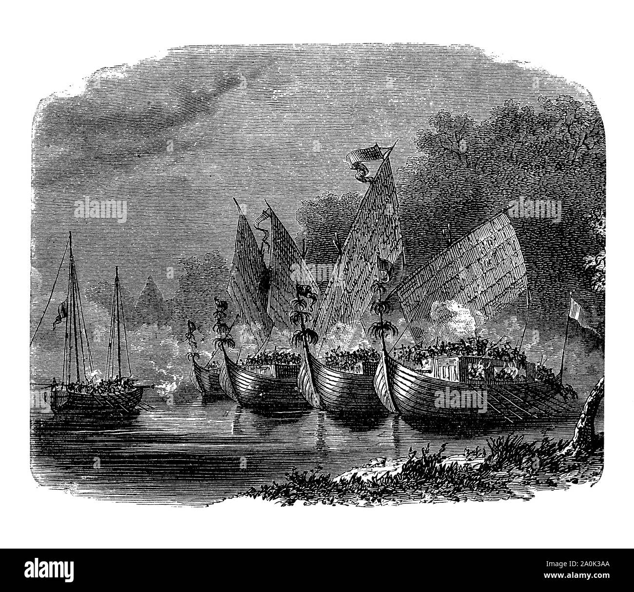 Corsair ship drawing Black and White Stock Photos & Images - Alamy