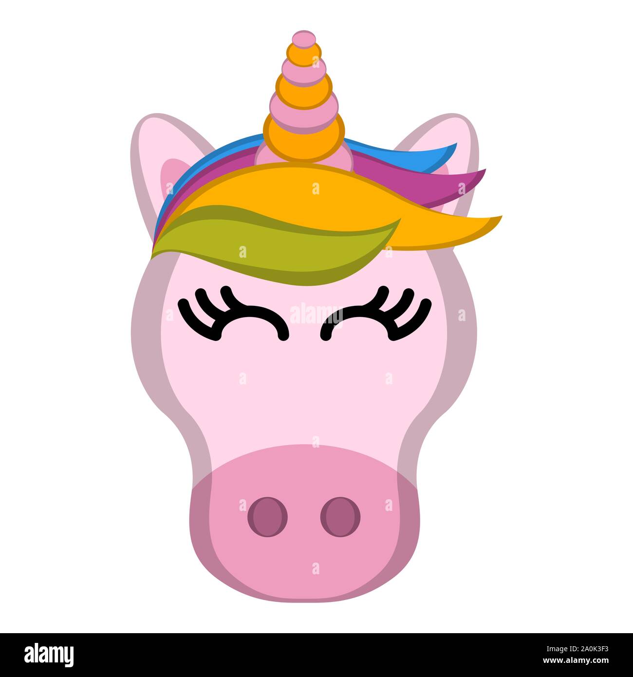 Isolated unicorn head on a white background - Vector Stock Vector Image ...
