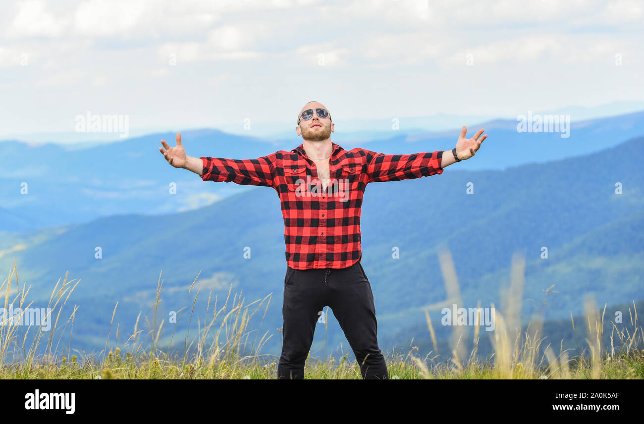 Active leisure. Guy enjoy freedom. Masculinity and male energy. Achieve ...