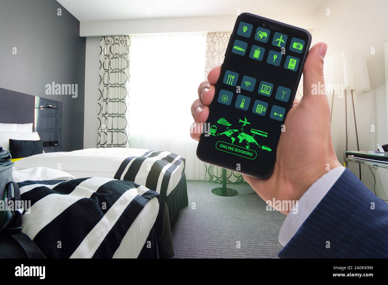 The concept of online hotel booking Stock Photo - Alamy