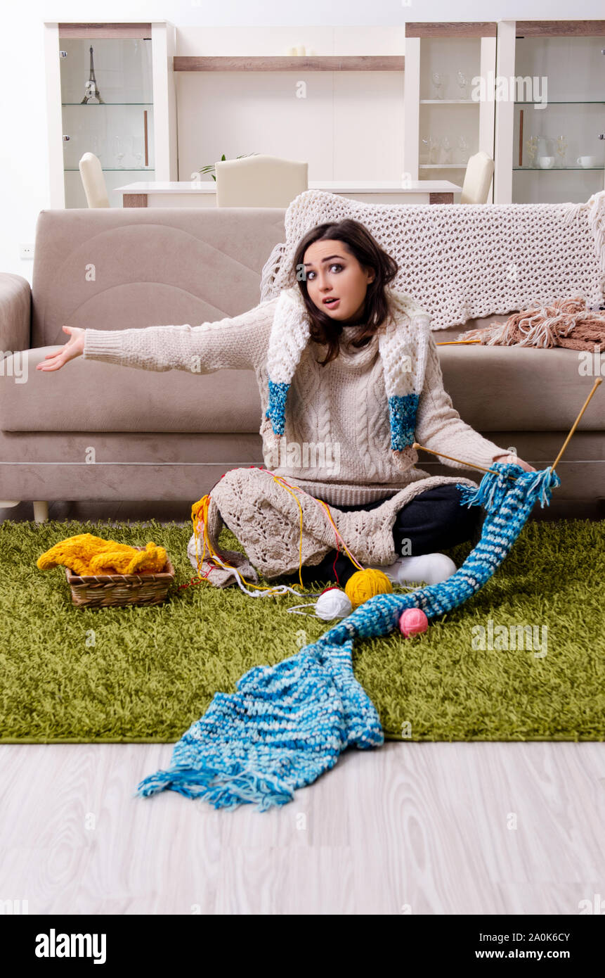 Frustrated woman and knit hi-res stock photography and images - Alamy