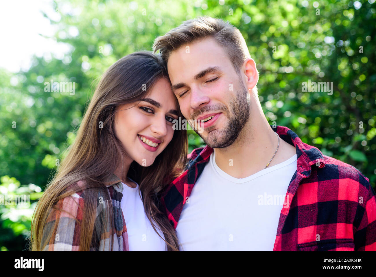 Enjoying each other. Man hipster and pretty woman in love. Summer ...