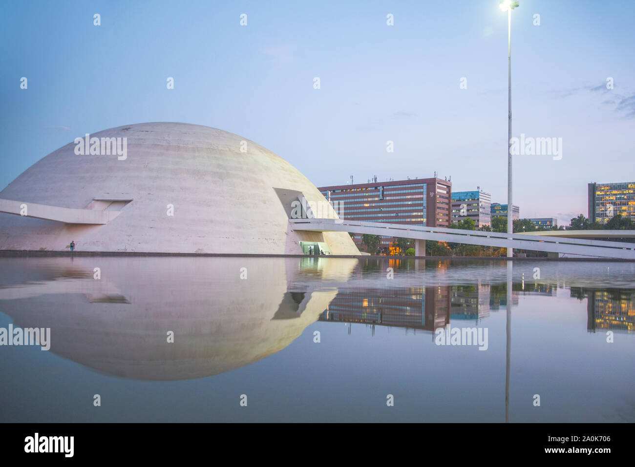 Reflection of the National Museum of Republic during twilight Stock ...