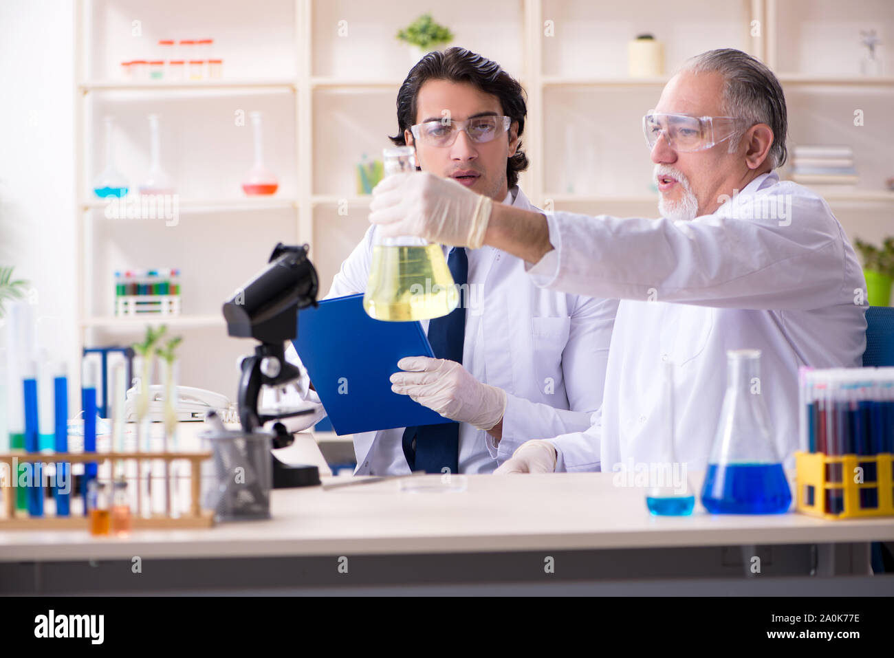 The two chemists working in the lab Stock Photo - Alamy