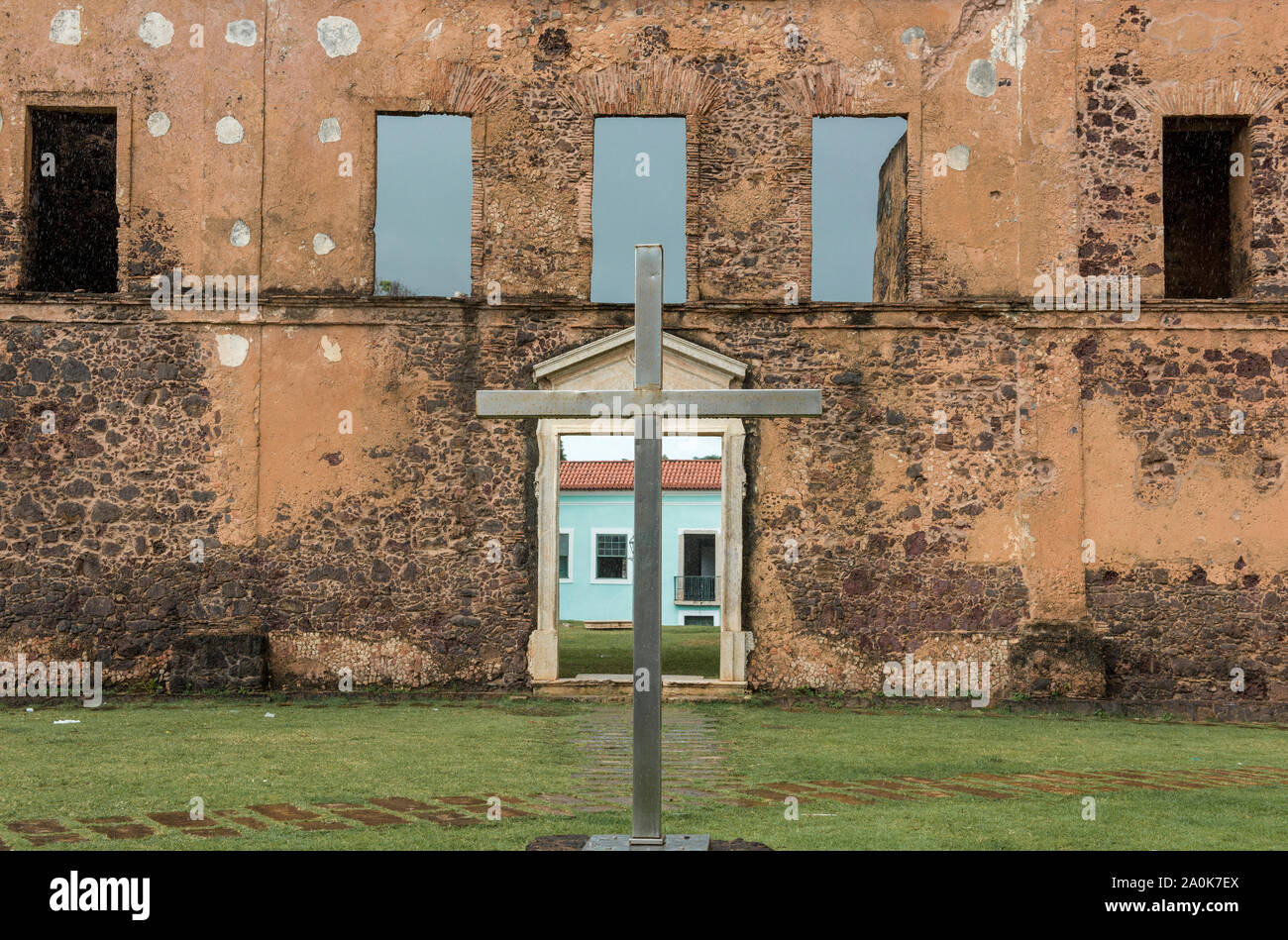 Matriz Church ruins in the historic city of Alcantara on Brazil Stock ...
