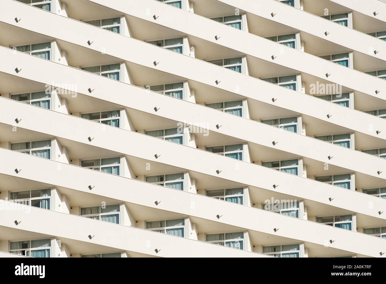 big hotel or apartment building facade balcony pattern Stock Photo - Alamy