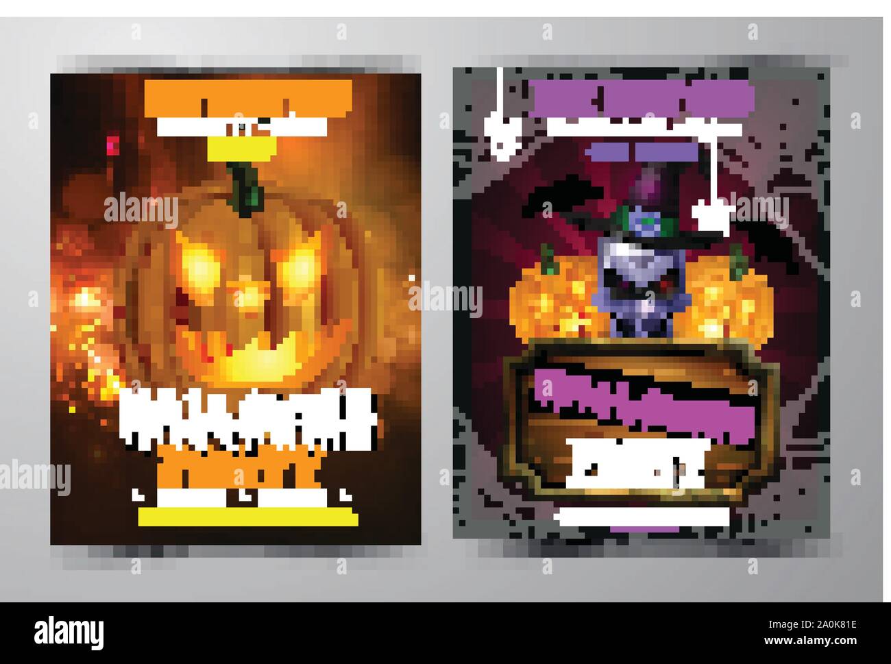 Halloween party flyer with pumpkins Stock Vector Image & Art - Alamy