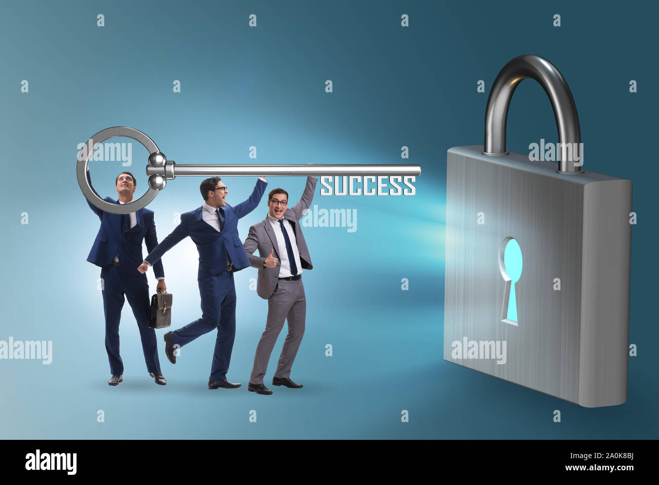 The businessmen achieving success through teamwork Stock Photo - Alamy