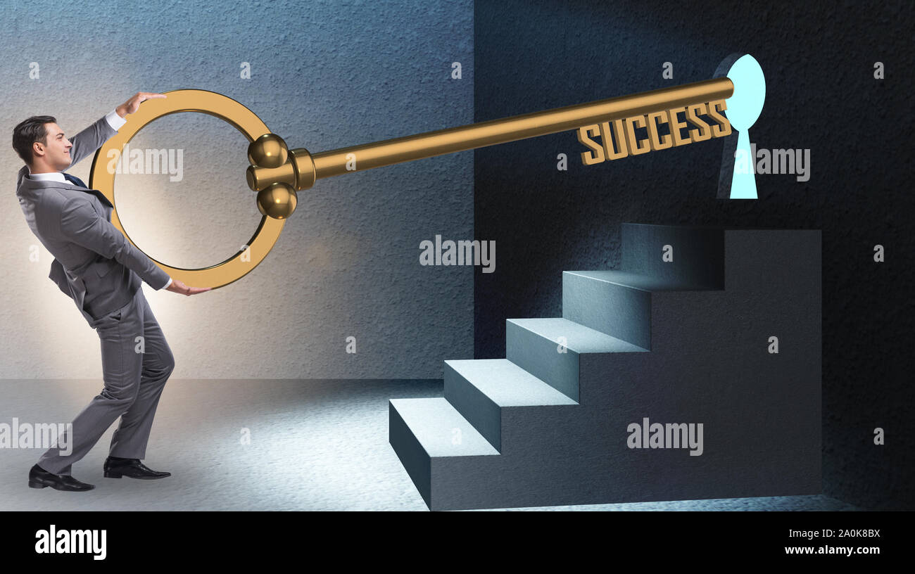 The businessmen in business success concept with key Stock Photo - Alamy