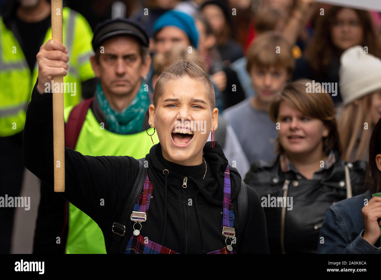 Stockholm, Sweden. 20 September, 2019. Swedish climate activists ...