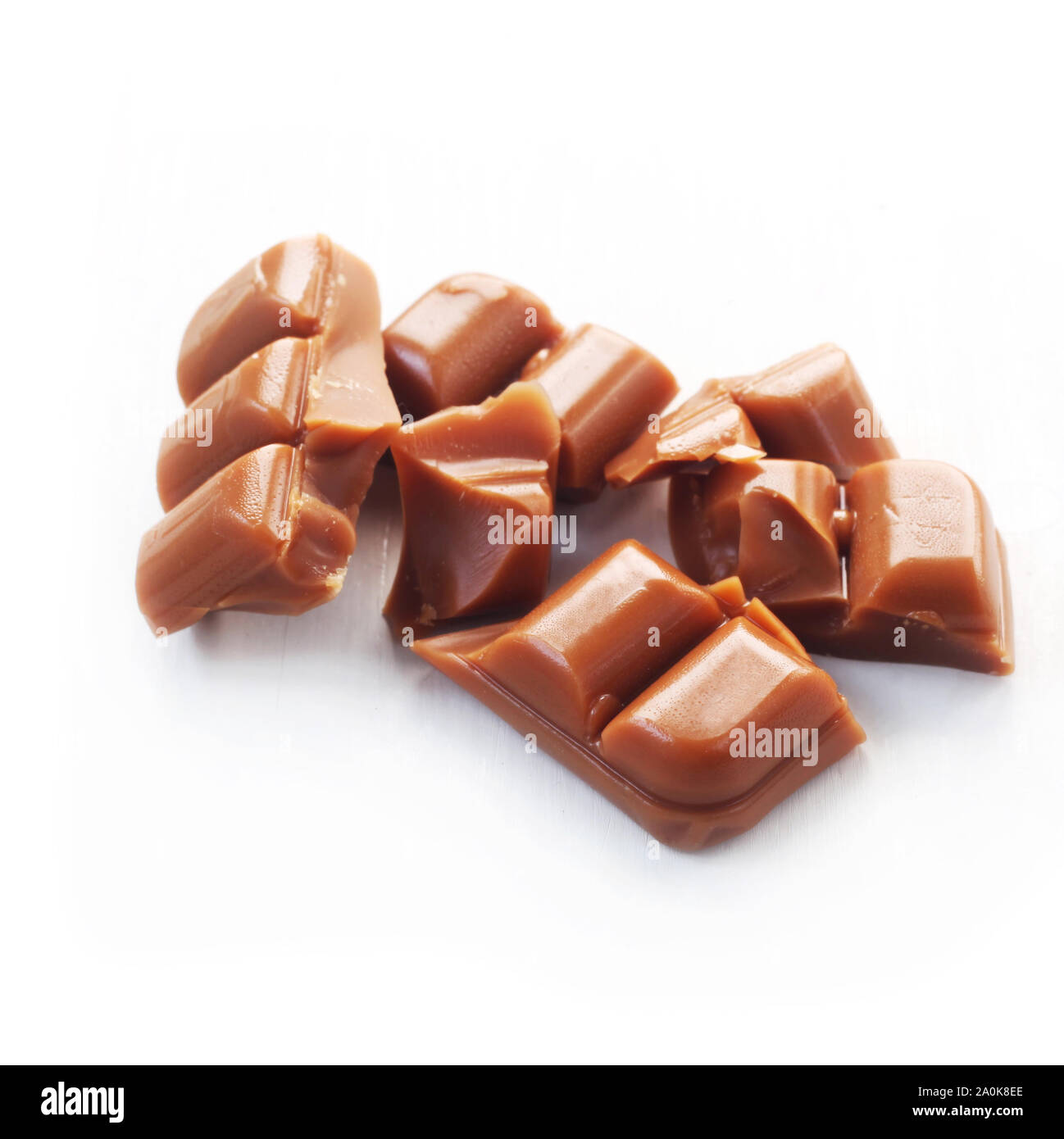 Hard Toffee In Chunks Isolated On White Stock Photo - Alamy
