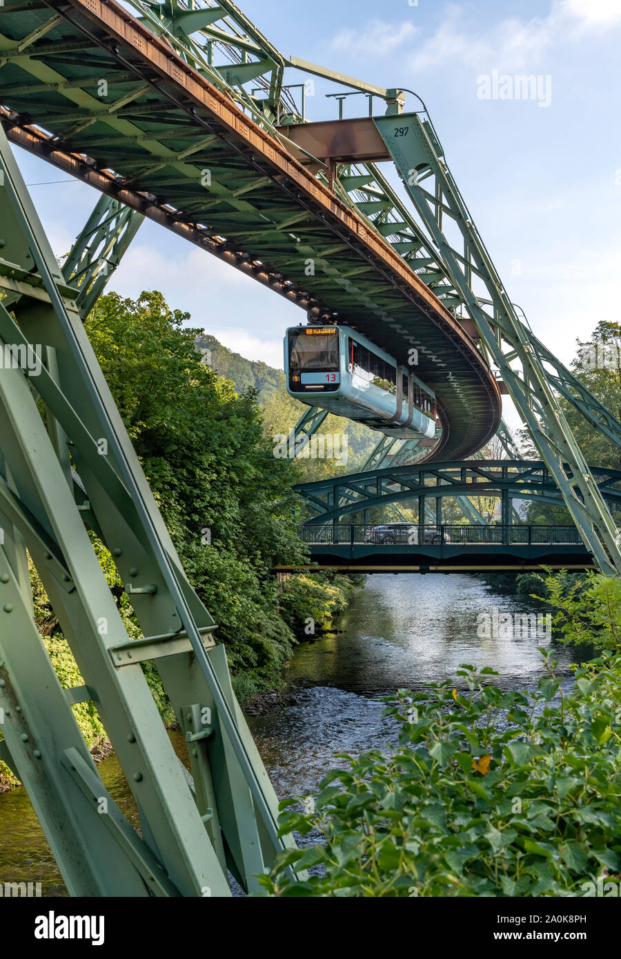 The amazing hanging monorail called the Schwebebahn in Wuppertal, near ...